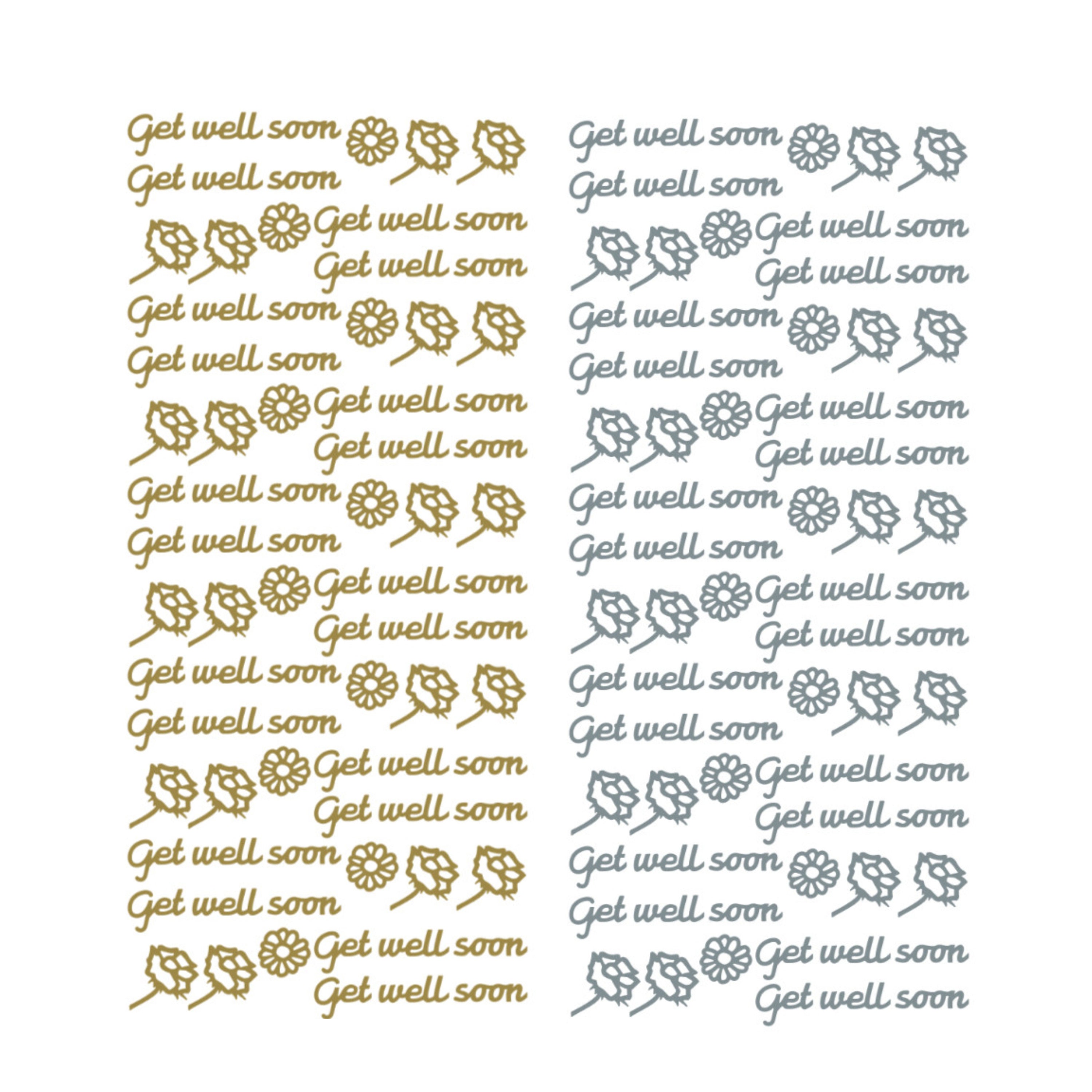 Get Well Soon Peel off Stickers 20 Gold or Silver Home Made - Etsy