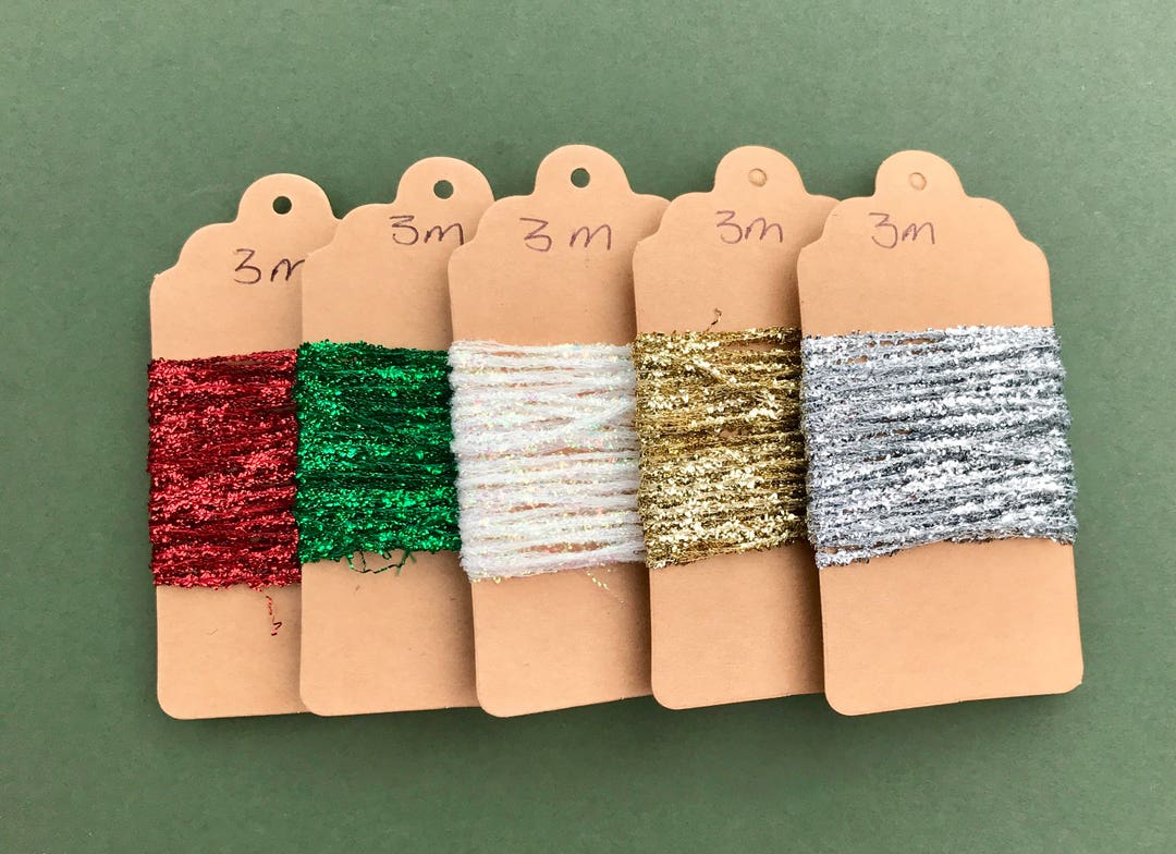 Metallic Tinsel String, Sparkly Christmas Gift Wrap String, Gold ...