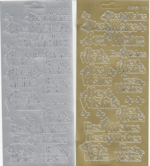 Best Wishes Sticker Sheet Gold or Silver Peel off Stickers - Etsy UK