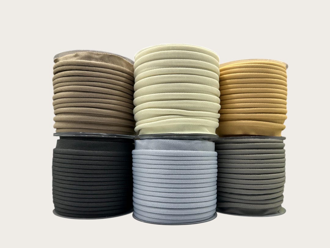 Textured Polycotton Piping Cord, 5mm Flanged Upholstery Trim, Neutral ...