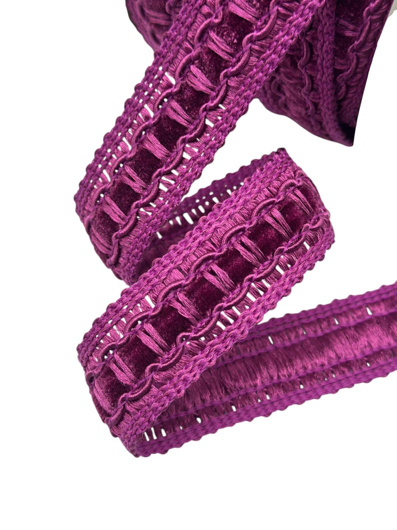 3cm Plum Purple Velvet Decorative Gimp Braid for Soft Furnishings ...