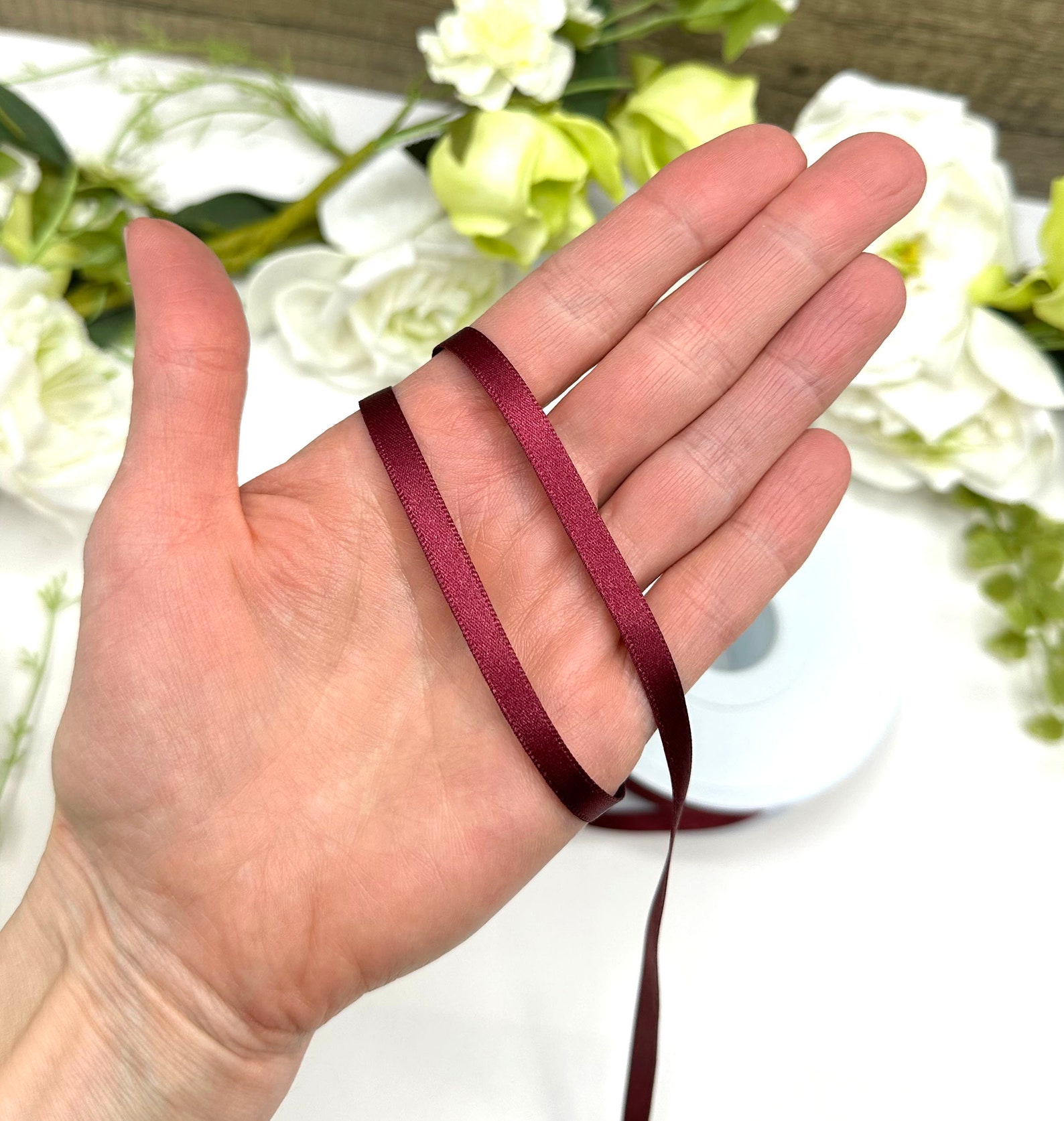 Burgundy Double Satin Ribbon, Rich Wine Red - 8 Widths in 1m to 20m - Etsy