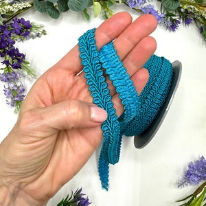Turquoise Blue Upholstery Trim, 15mm Scrolled Gimp Braid for Furniture ...