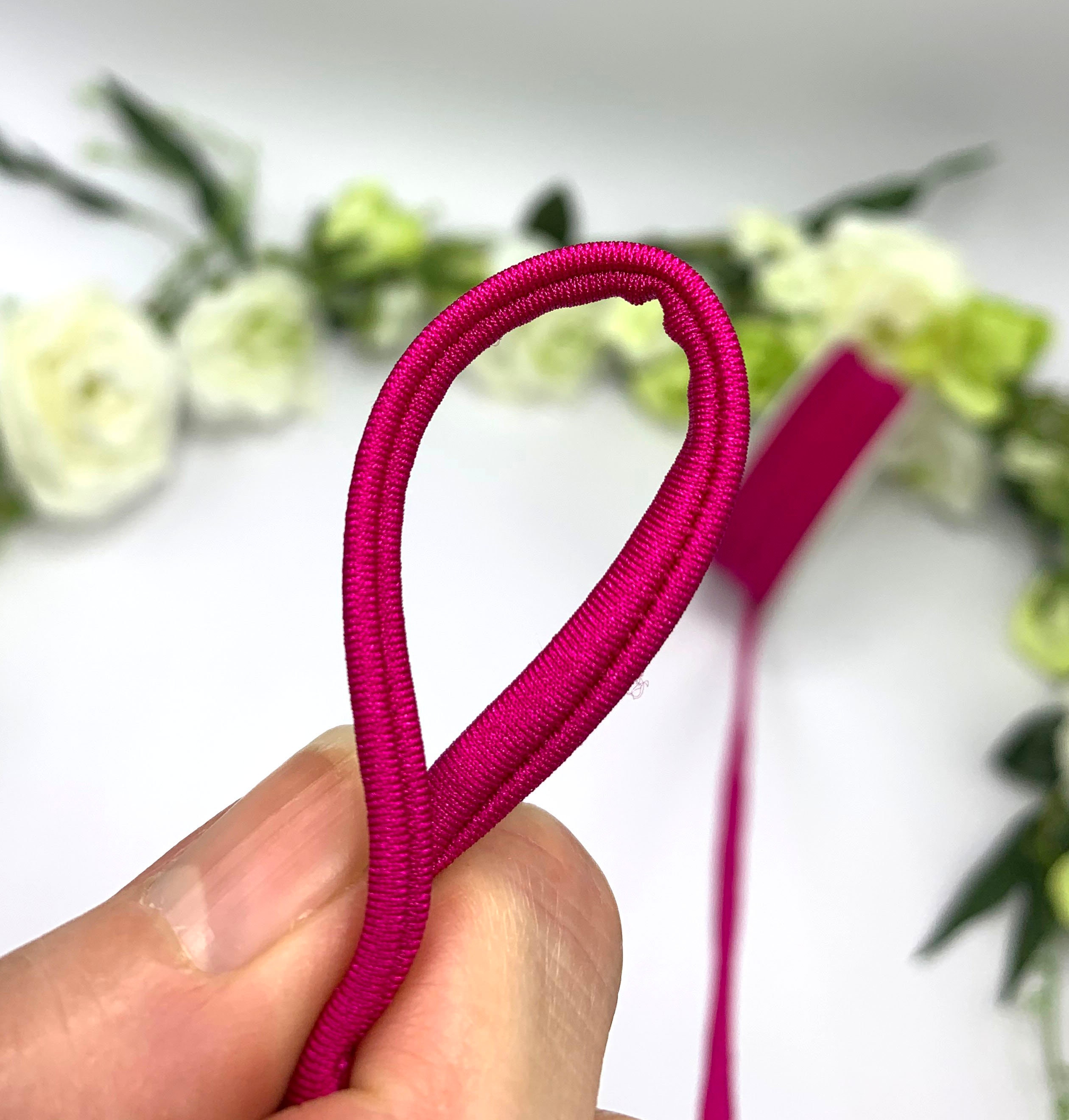 Cerise Pink Spaghetti Elastic for Swimwear, 5mm Round Elastic for ...