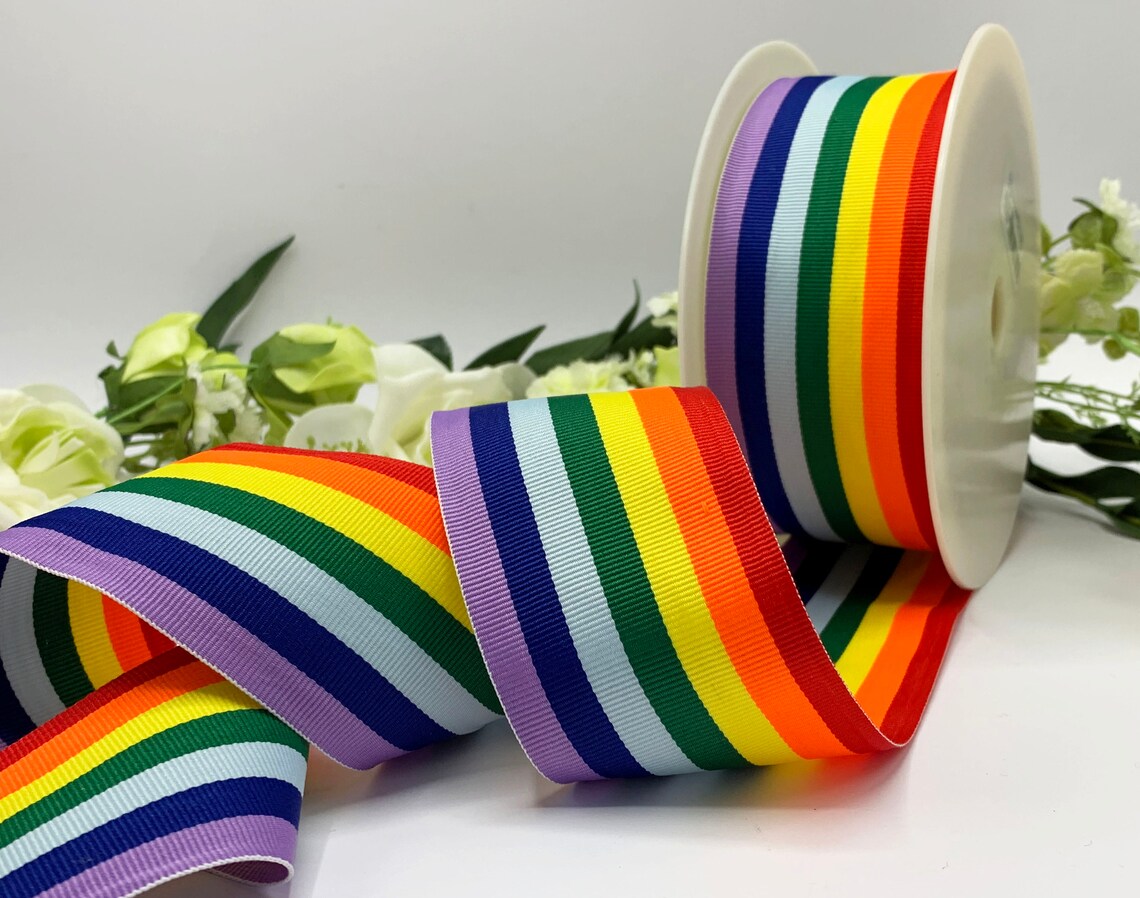 Extra Wide Rainbow Ribbon Pride LGBTQ Embellishment 60mm - Etsy
