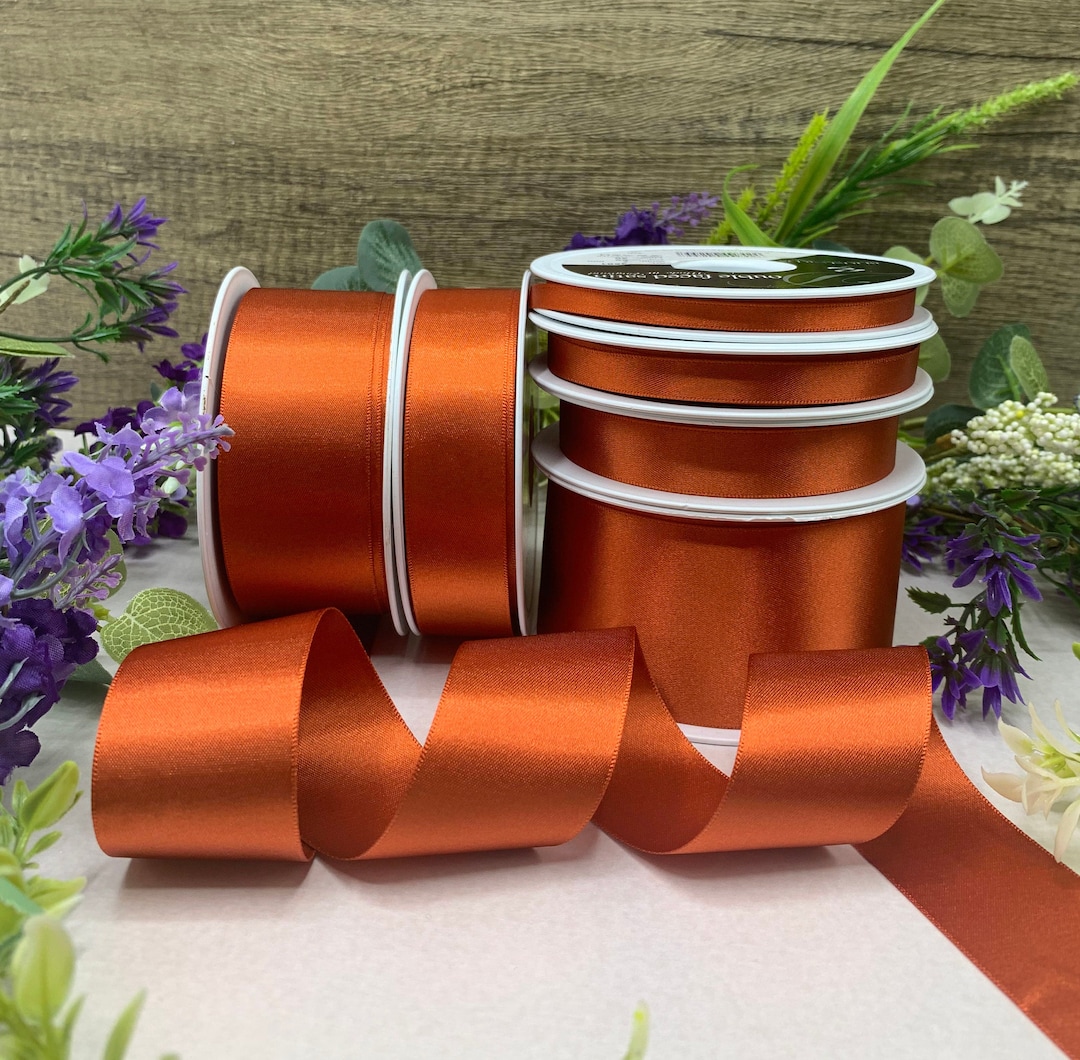 Terracotta Double Satin Ribbon, Premium Quality in 7 Widths, Wedding ...