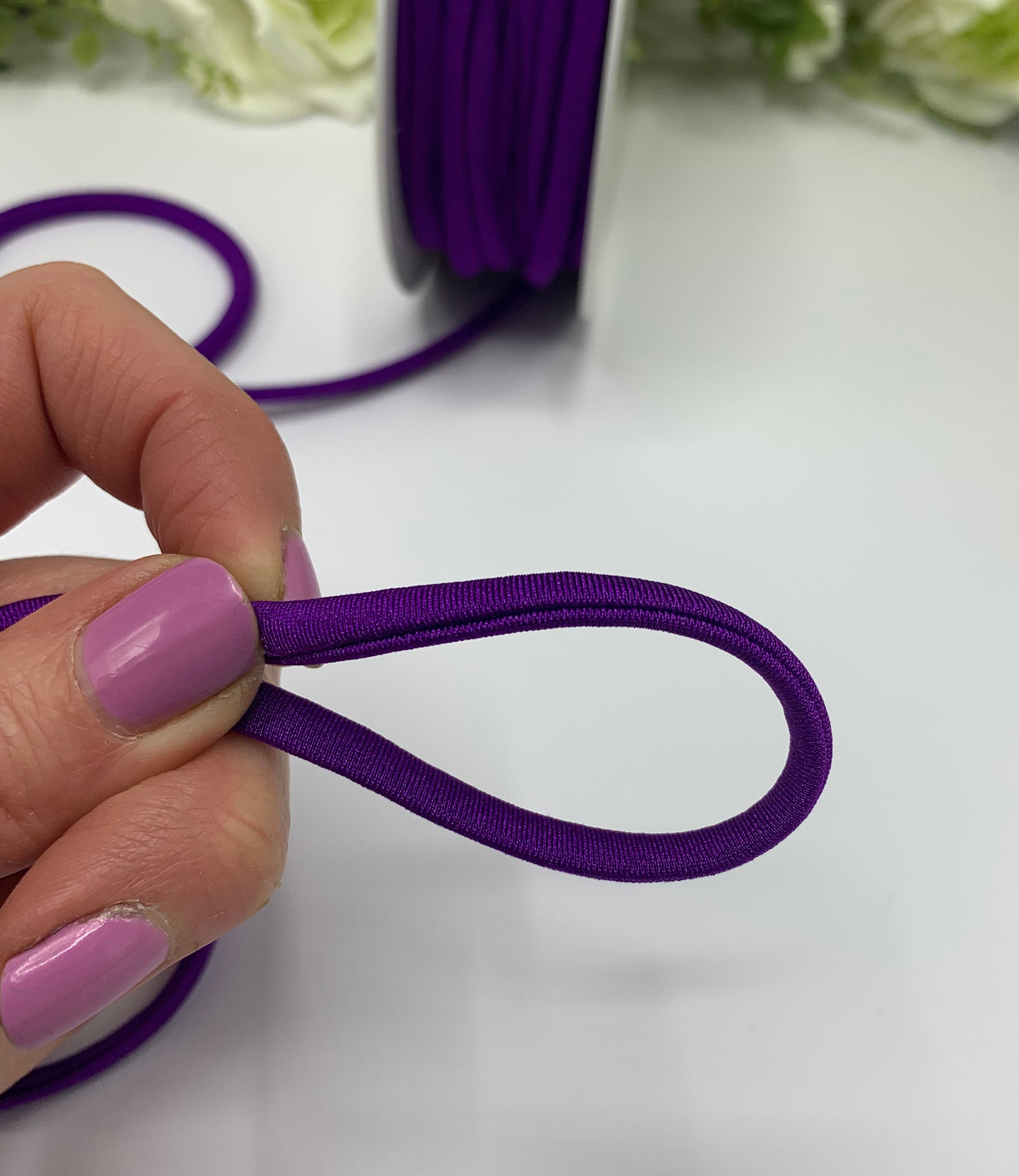 Purple Spaghetti Elastic for Swimwear 5mm Round Elastic for - Etsy