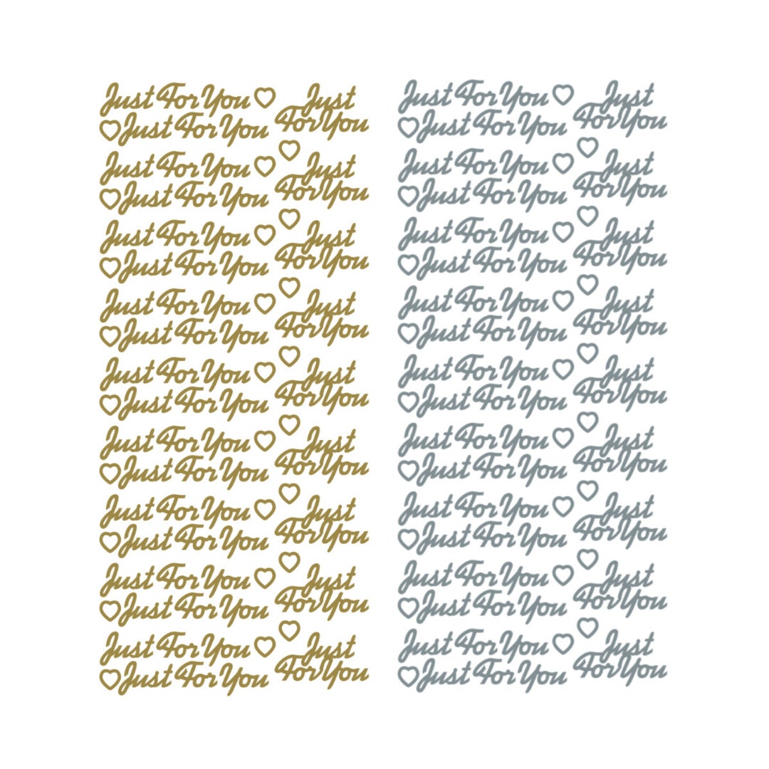Just for You Peel off Stickers, 27 Foiled Silver or Gold Greetings Card ...