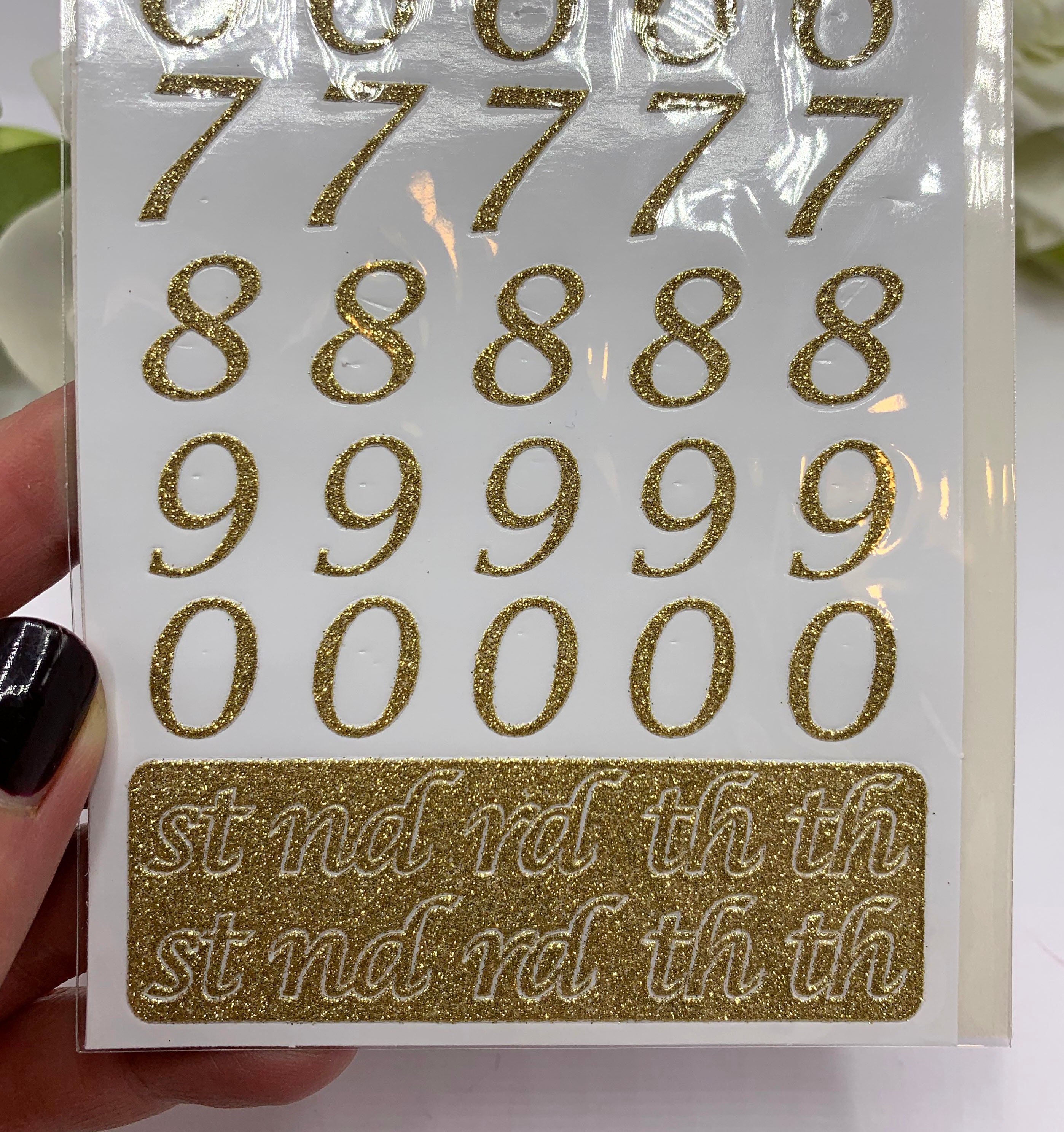 Glitter Number Stickers - Rose Gold, Gold or Silver - Etsy