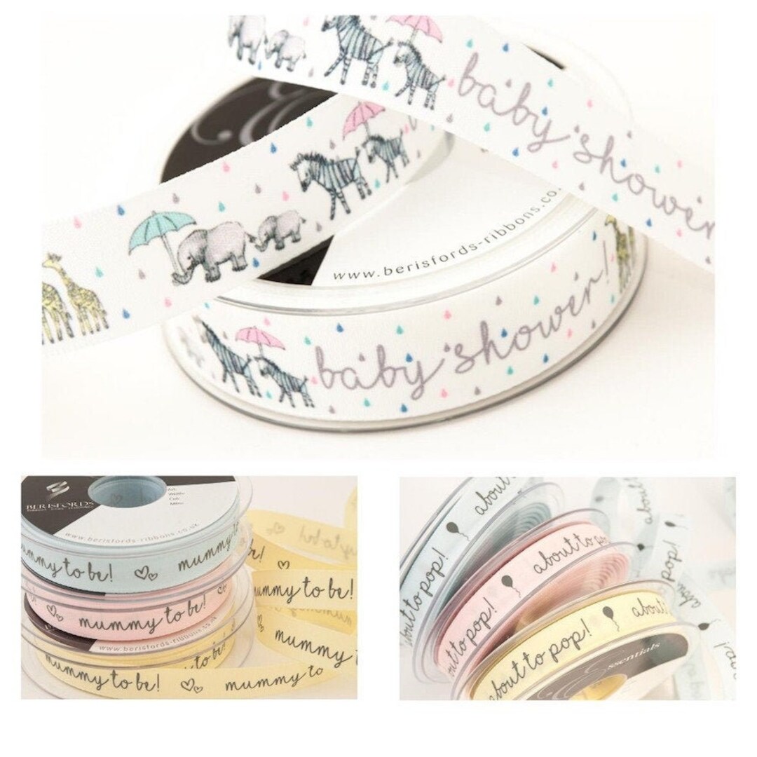 Baby Shower Ribbons - Mummy to Be Gift Wrap - About to Pop Ribbon ...