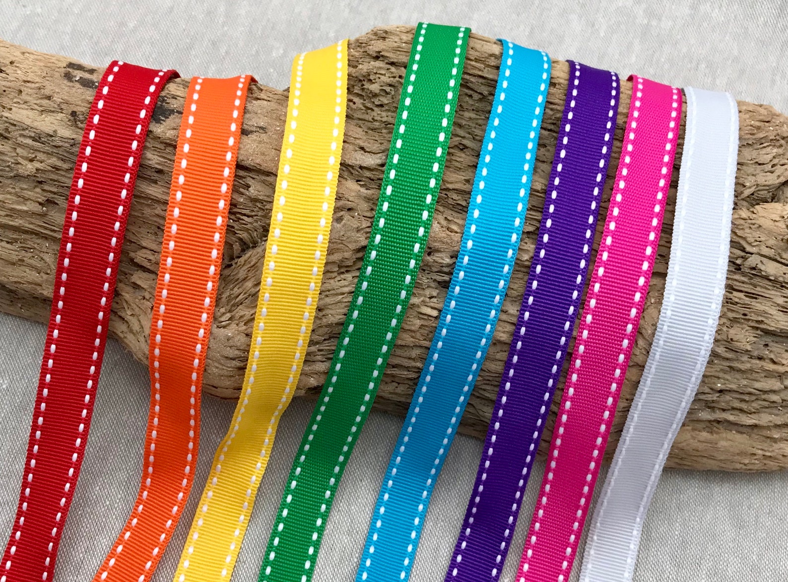 1/2" Saddle Stitch Ribbon - 13mm Grosgrain Trim - Bright Embellishments ...