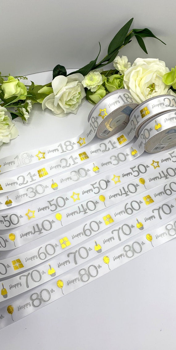 Happy Birthday Ribbon Milestone Birthdays 18th and 21st to | Etsy UK