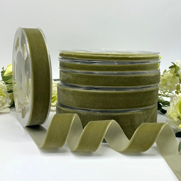 Green Velvet Ribbon - Etsy