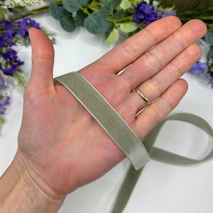 Sage Green Velvet Ribbon for Weddings, Invites, Flowers and Decorations ...