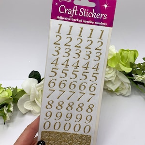 Glitter Number Stickers - Rose Gold, Gold or Silver - Etsy