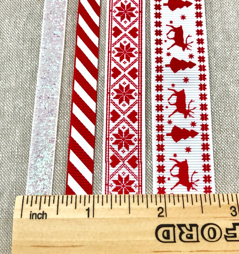 Scandinavian Christmas Ribbon Red and White Scandi Trim | Etsy