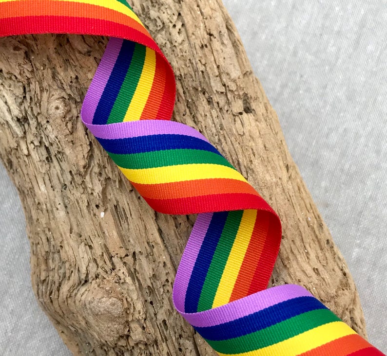 Rainbow Ribbon LGBTQ Pride Ribbon 10mm / 15mm / 25mm / 35mm | Etsy
