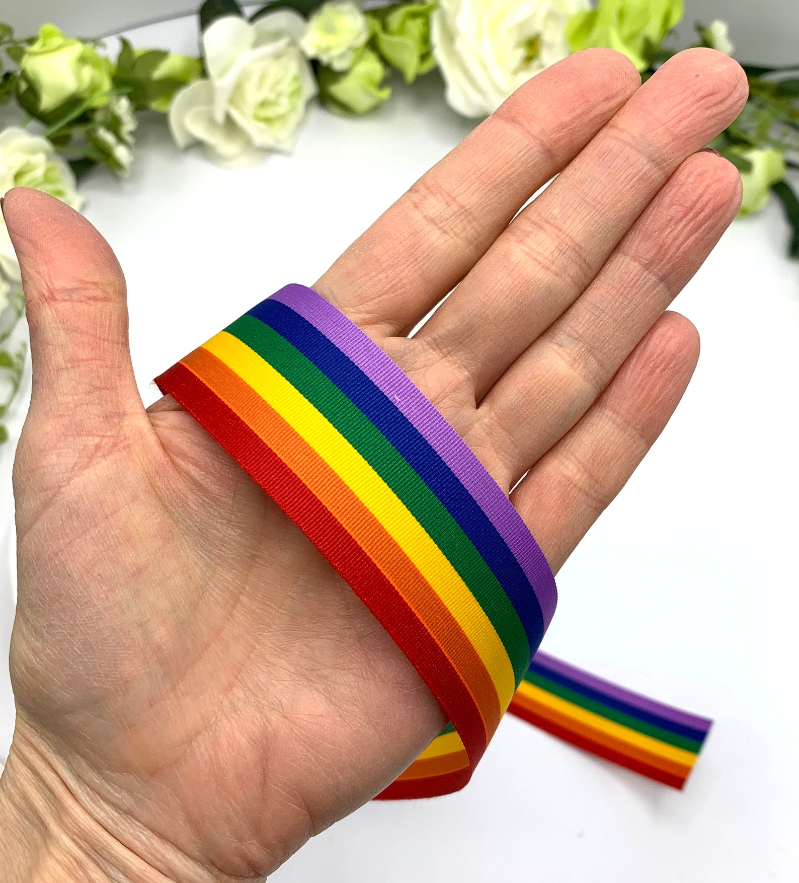 Rainbow Ribbon LGBTQ Pride Ribbon 10mm / 15mm / 25mm / 35mm | Etsy