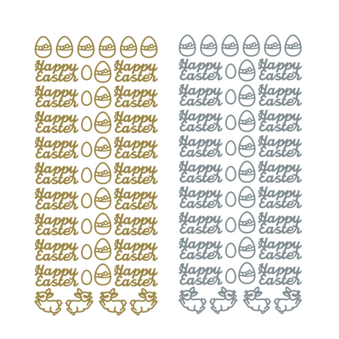 Happy Easter Sticker Sheet, Gold or Silver Foiled Peel off Stickers for ...