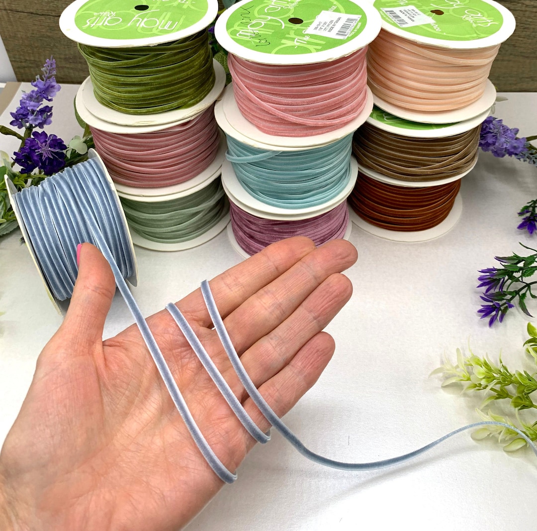 1/8 Inch Soft Velvet Ribbon for Wedding Invitations, Gift Wrapping and ...
