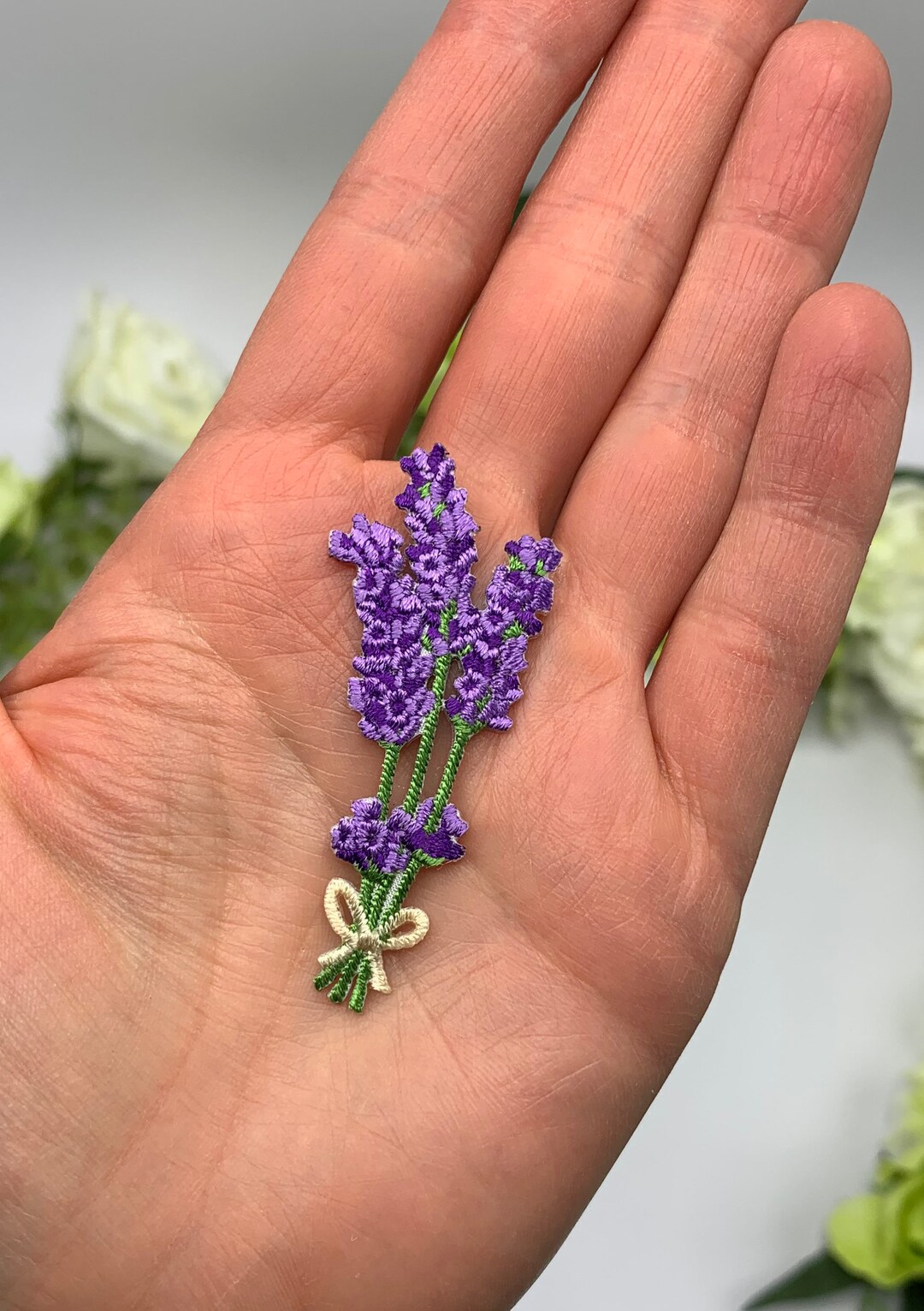 Lavender Patch, Pretty Floral Iron on Embroidered Patch, French ...