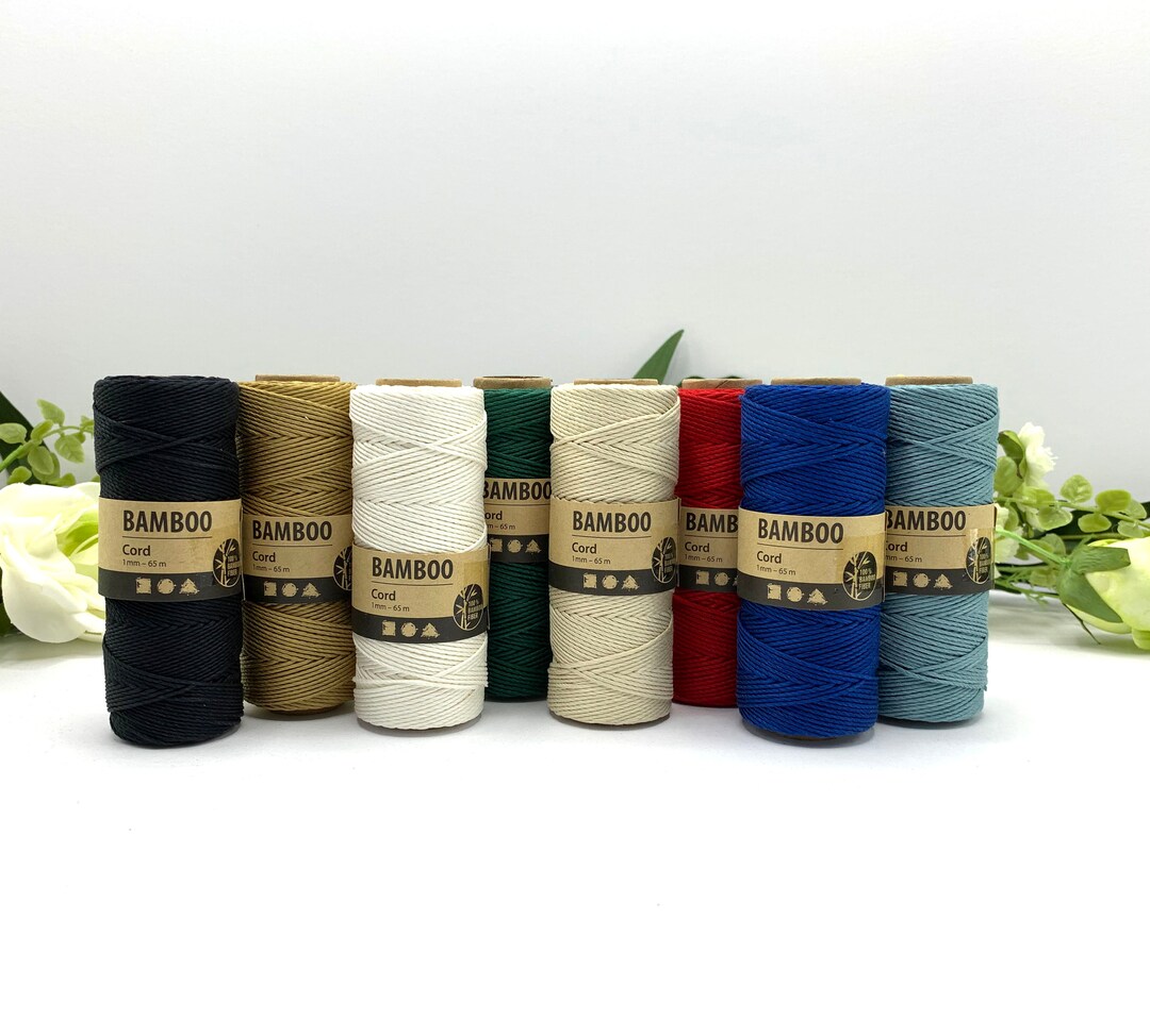 Eco Friendly Bamboo Cord, 65m Roll of 1mm Thick 100% Natural Bamboo ...