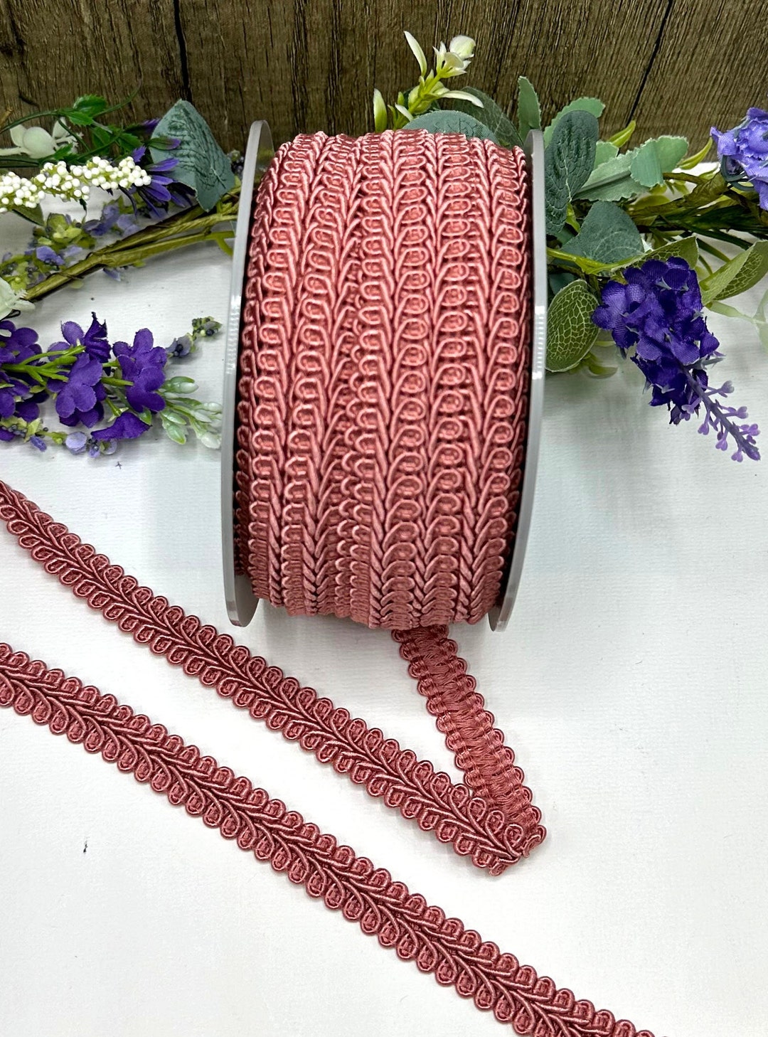 Dusty Pink Upholstery Trim, 15mm / 5/8" Antique Pink Scrolled Gimp ...
