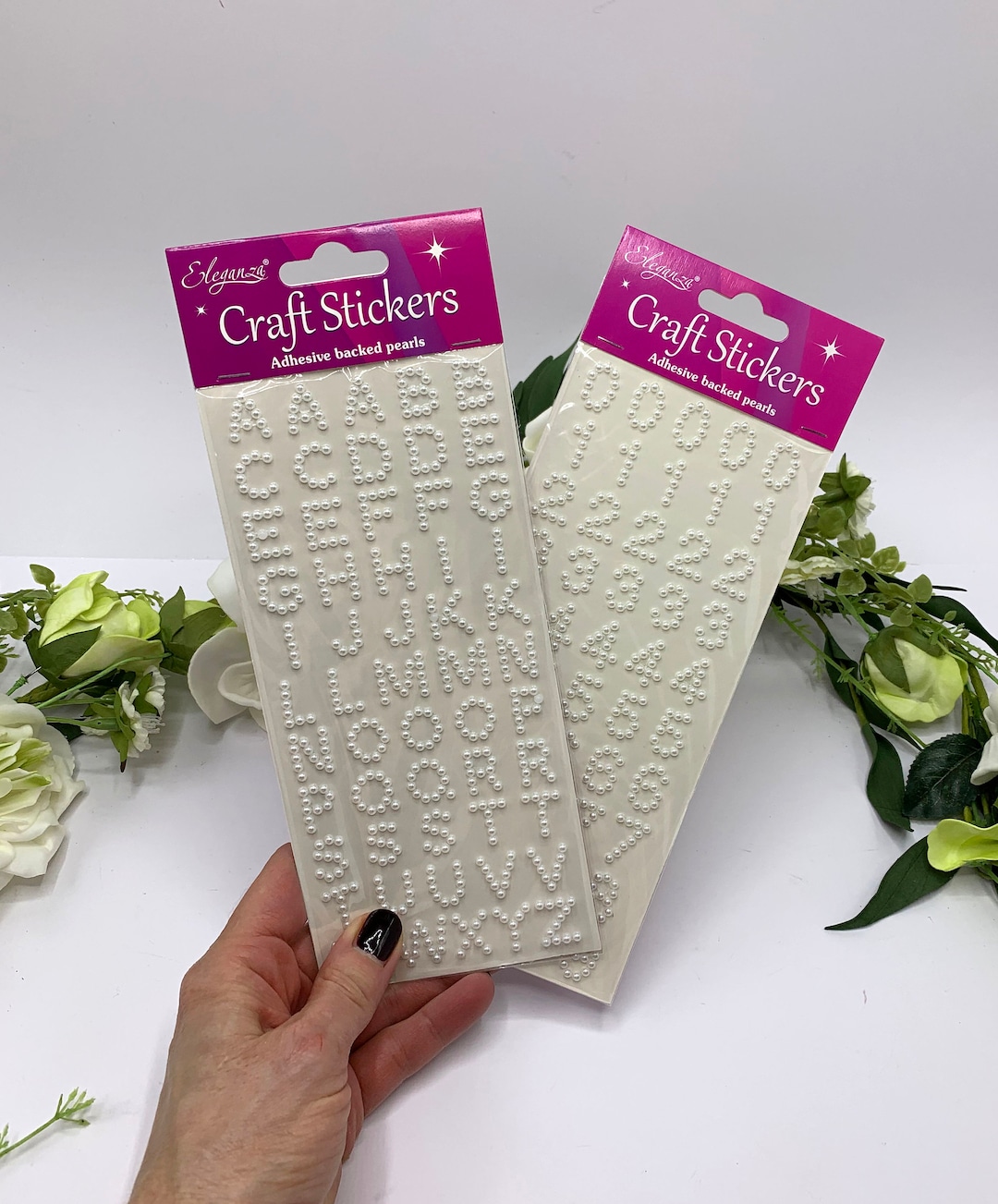 Pearl Letter or Number Stickers, Peel off White Pearl Effect ...