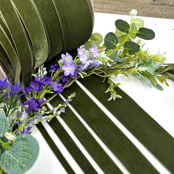 Green Velvet Ribbon - Etsy