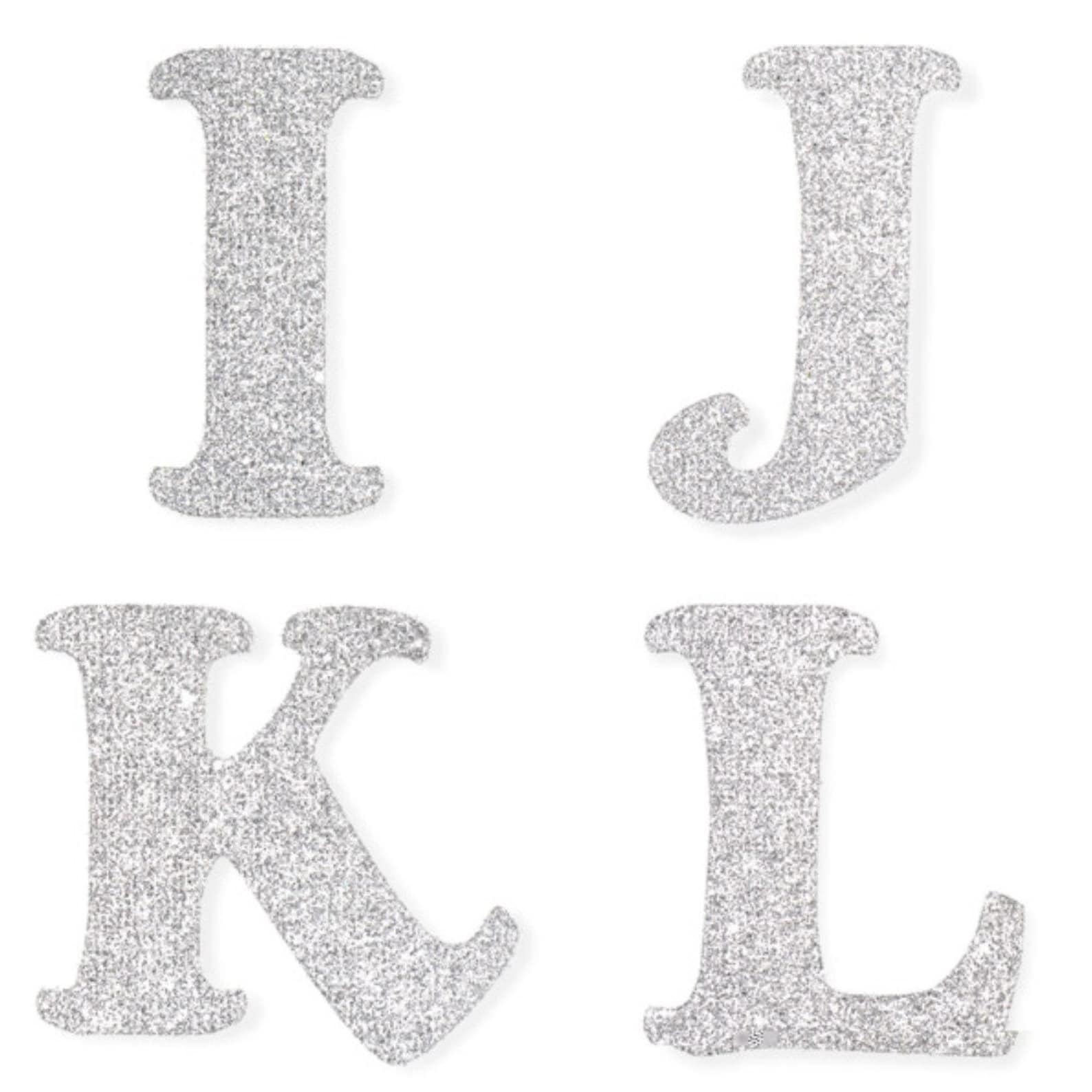 Silver Glitter Letter Stickers - Self Adhesive Peel off Alphabet ...