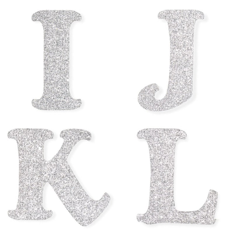 Silver Glitter Letter Stickers - Self Adhesive Peel off Alphabet ...