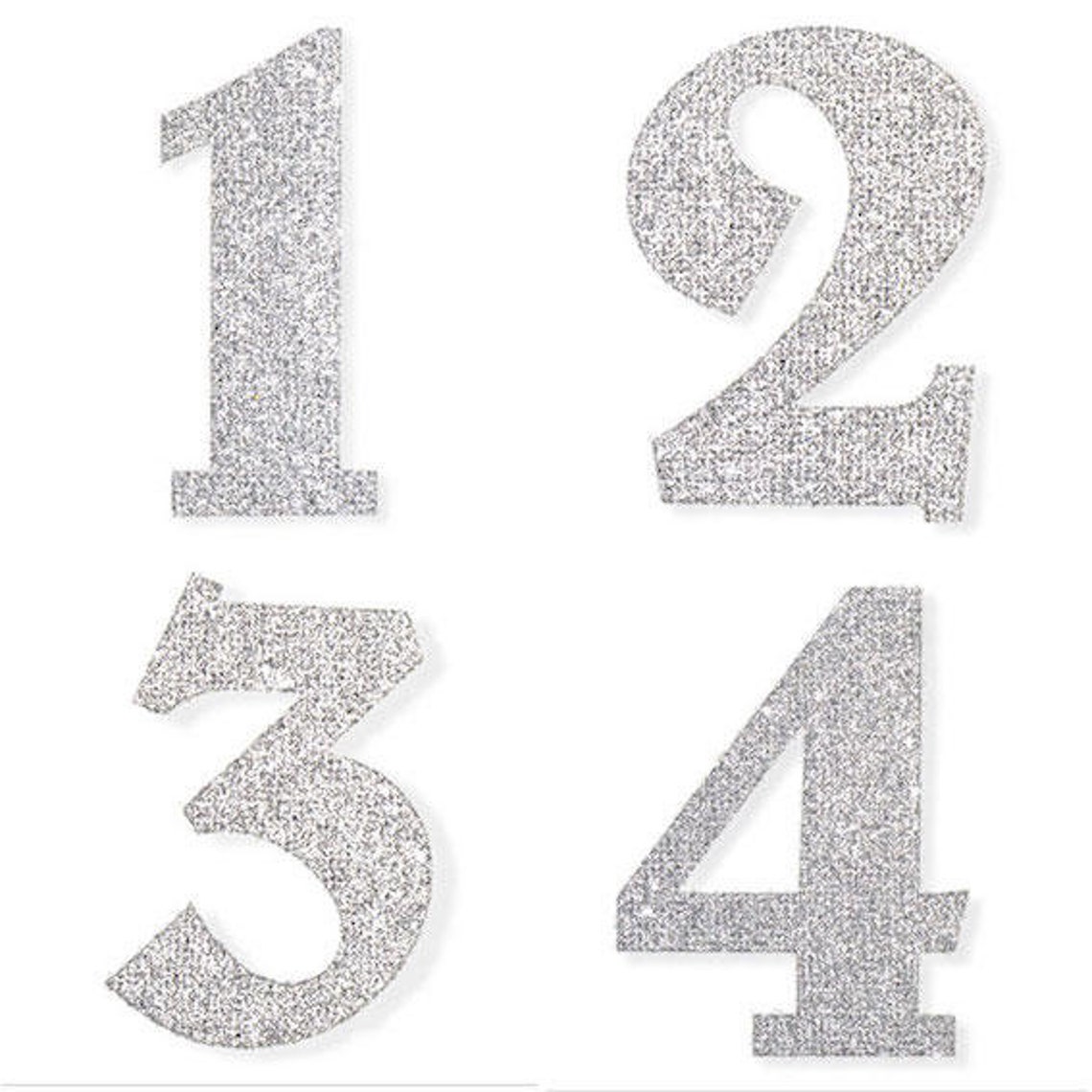 Silver Glitter Number Stickers - Self Adhesive Peel off Numbers - 0 to ...