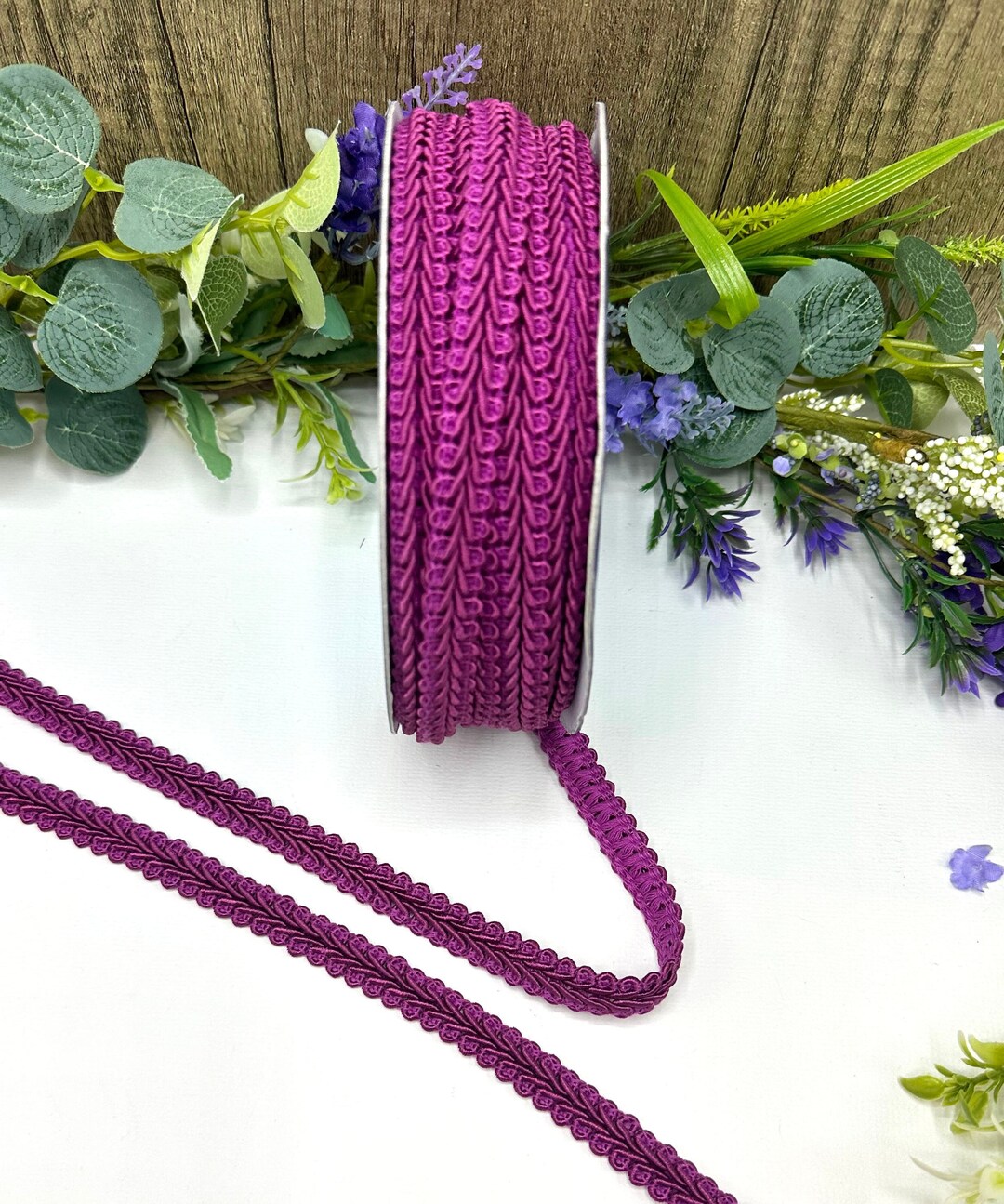 Magenta Upholstery Trim, 15mm Scrolled Gimp Braid for Furniture ...