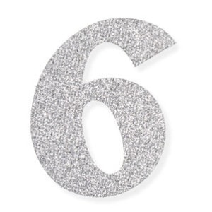 Silver Glitter Number Stickers - Self Adhesive Peel off Numbers - 0 to ...