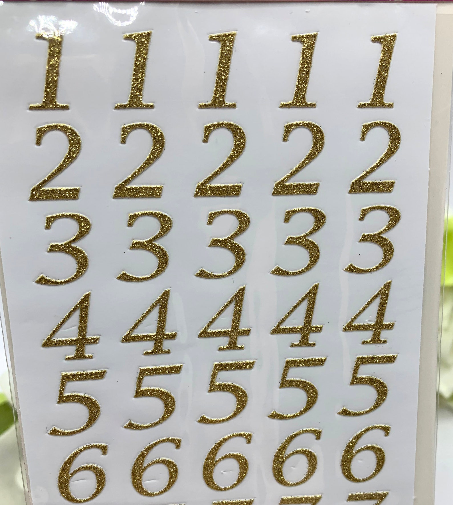 Glitter Number Stickers Rose Gold Gold Silver Sparkly | Etsy