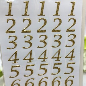 Glitter Number Stickers - Rose Gold, Gold or Silver - Etsy
