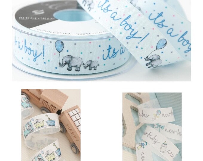 New Baby Ribbons It's a Boy New Baby Embellishment - Etsy UK