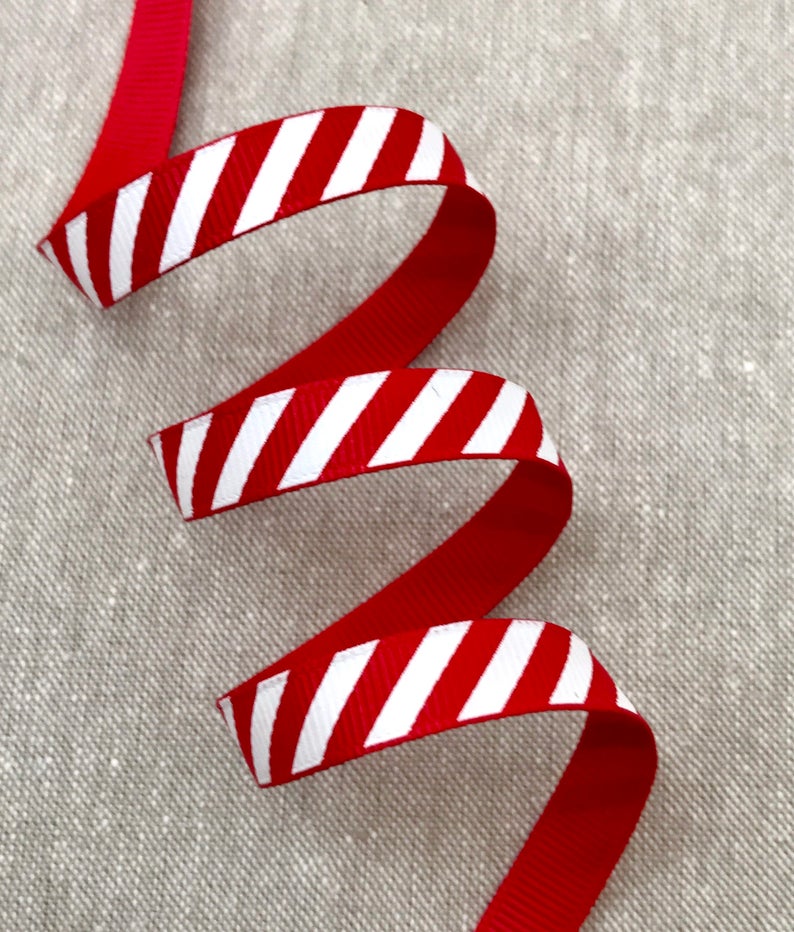Scandinavian Christmas Ribbon Red and White Scandi Trim | Etsy