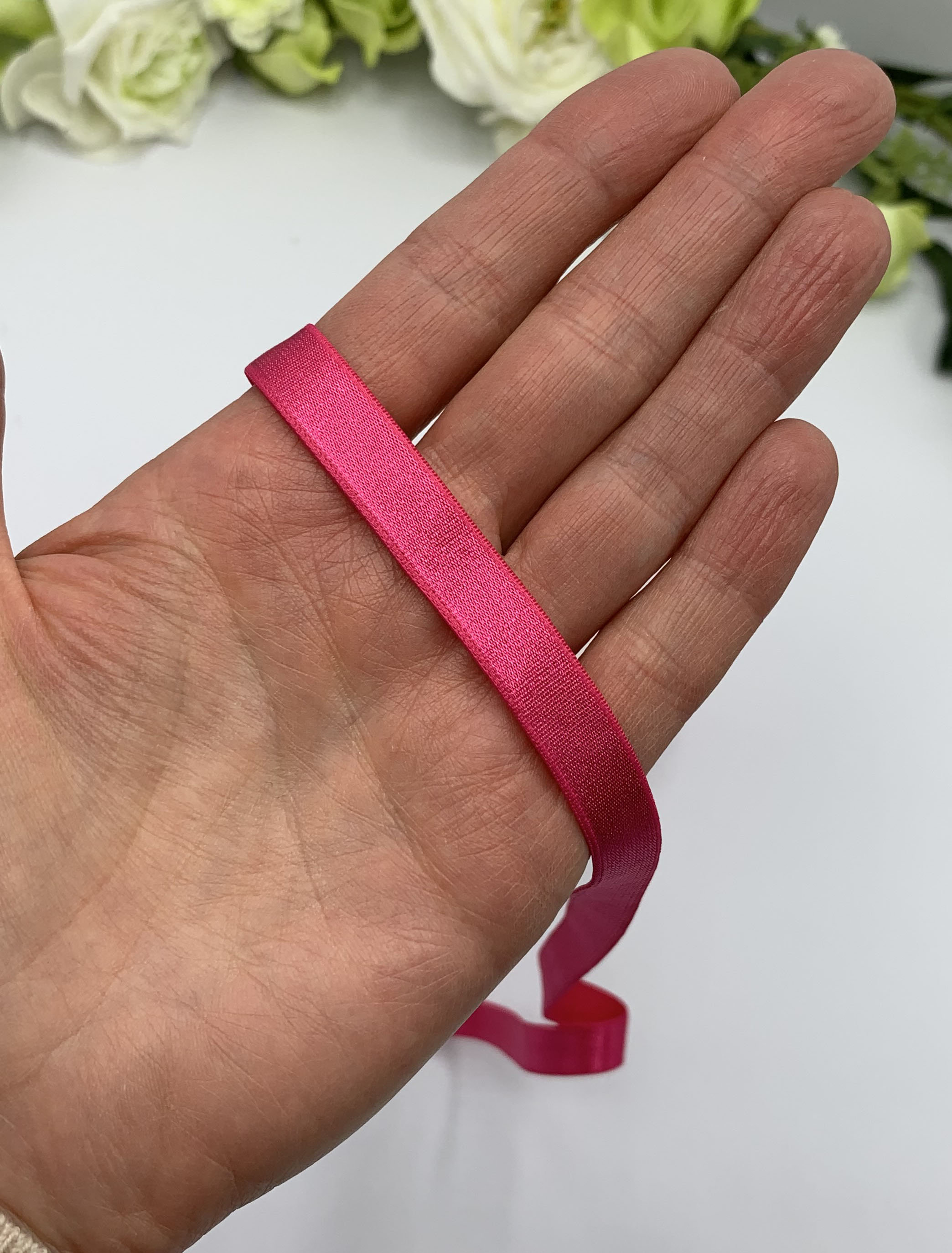 Hot Pink Lingerie Elastic, Satin Front Plush Back, 10mm Bra Strap ...