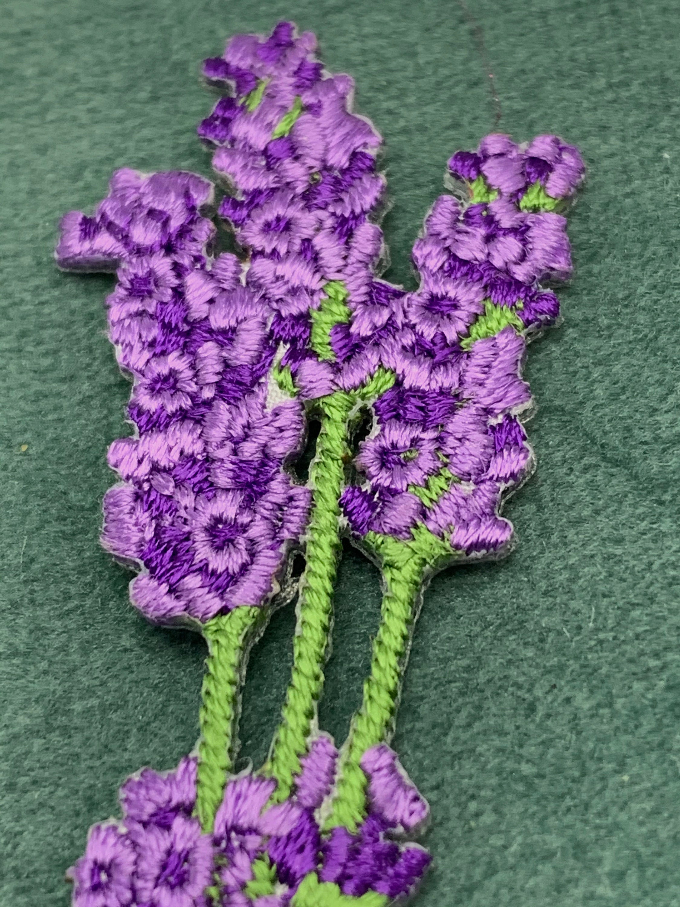 Lavender Patch Pretty Floral Iron on Embroidered Patch - Etsy UK