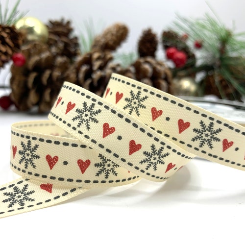 Scandinavian Christmas Ribbon Red and White Nordic Trim | Etsy