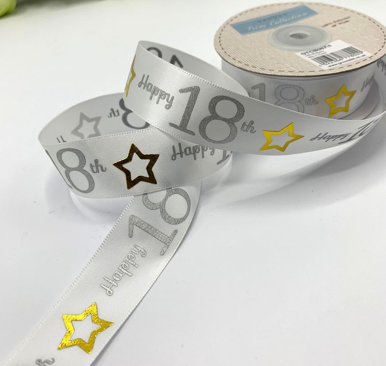 Happy Birthday Ribbon Milestone Birthdays 18th and 21st to | Etsy UK
