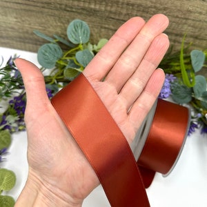 Rich Terracotta Double Satin Ribbon in 7 Widths, Wedding Favours, Sash ...