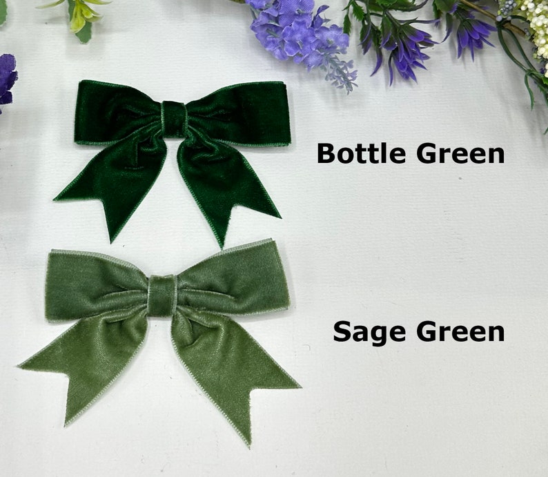 Velvet Bows, Pre-tied 1 Inch Wide in 11 Colours - 9cm X 6cm - Etsy UK