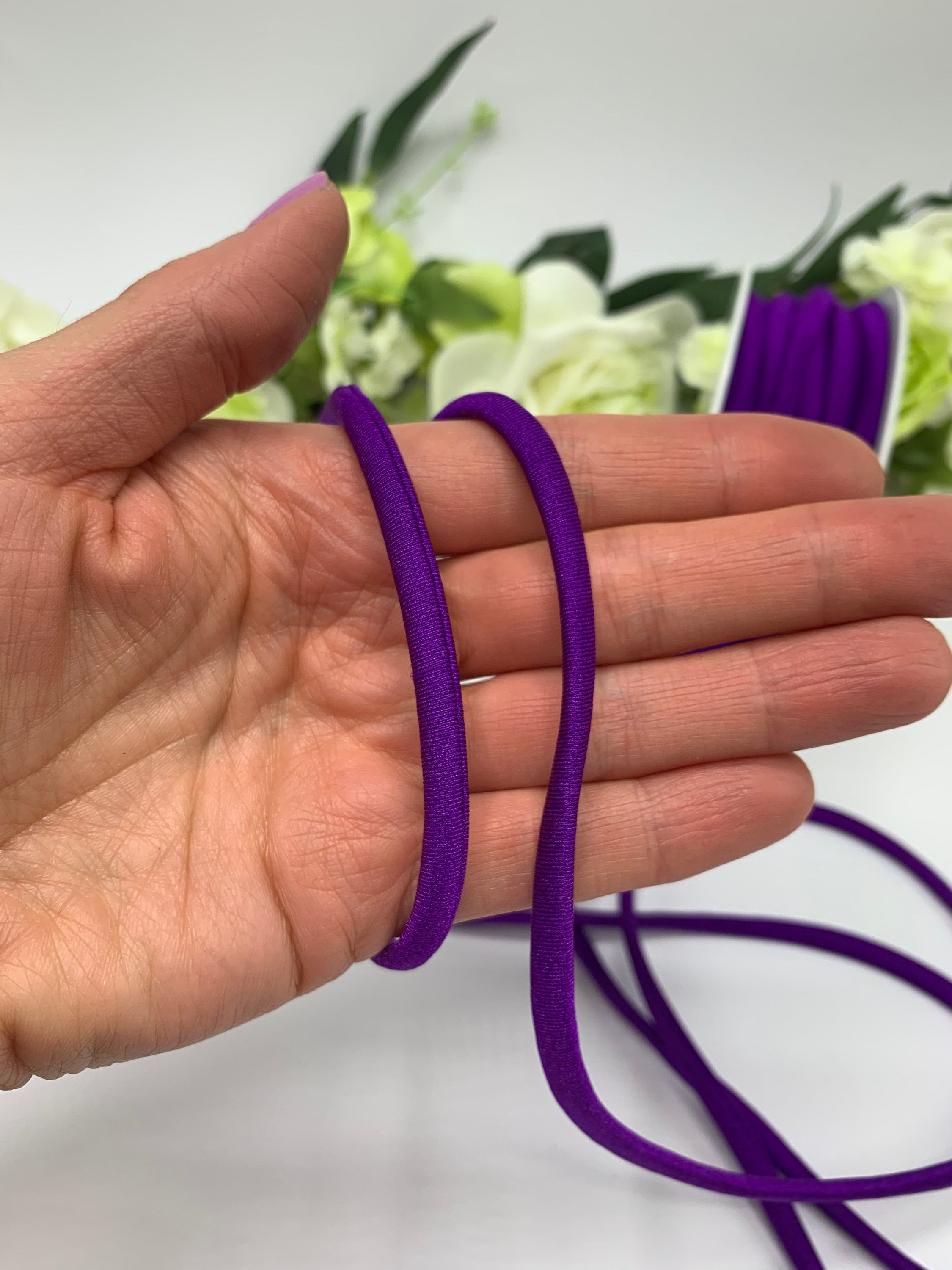 Purple Spaghetti Elastic for Swimwear 5mm Round Elastic for - Etsy