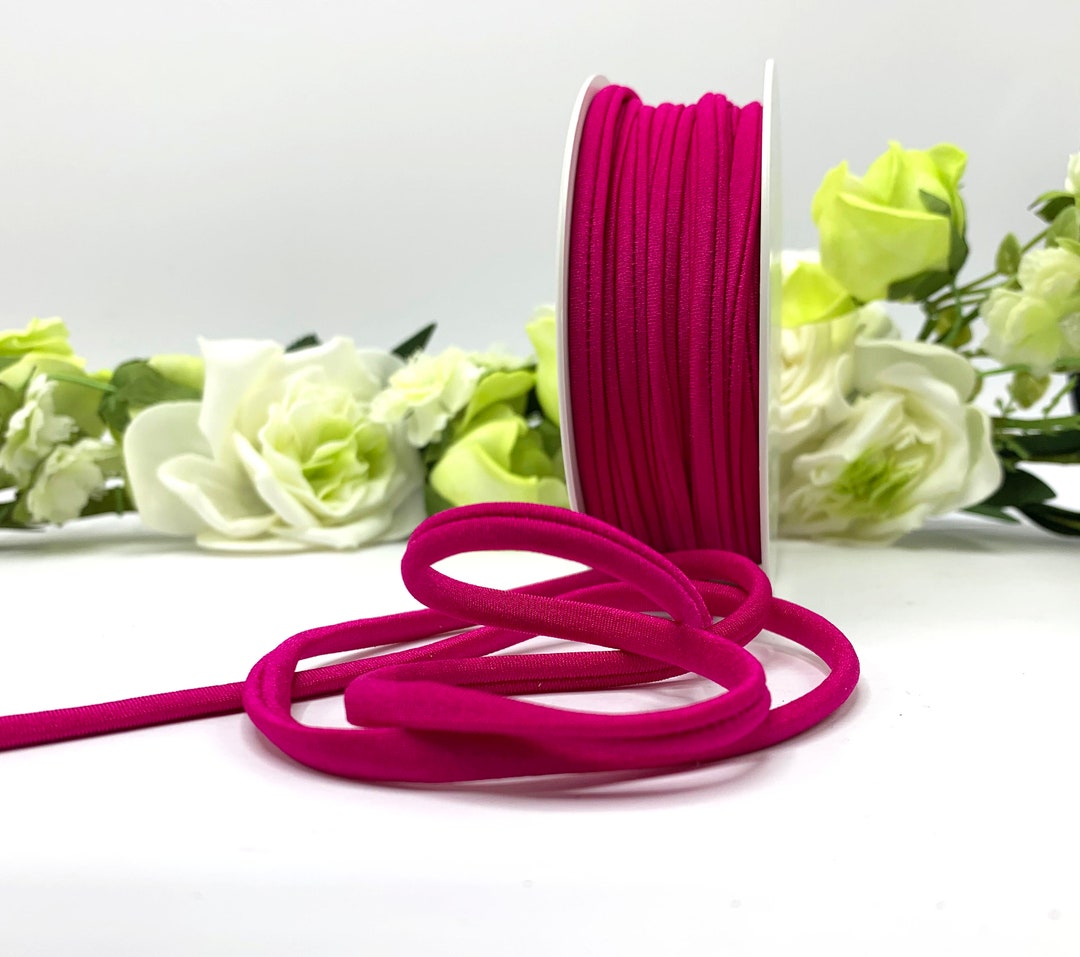 Cerise Pink Spaghetti Elastic for Swimwear, 5mm Round Elastic for ...