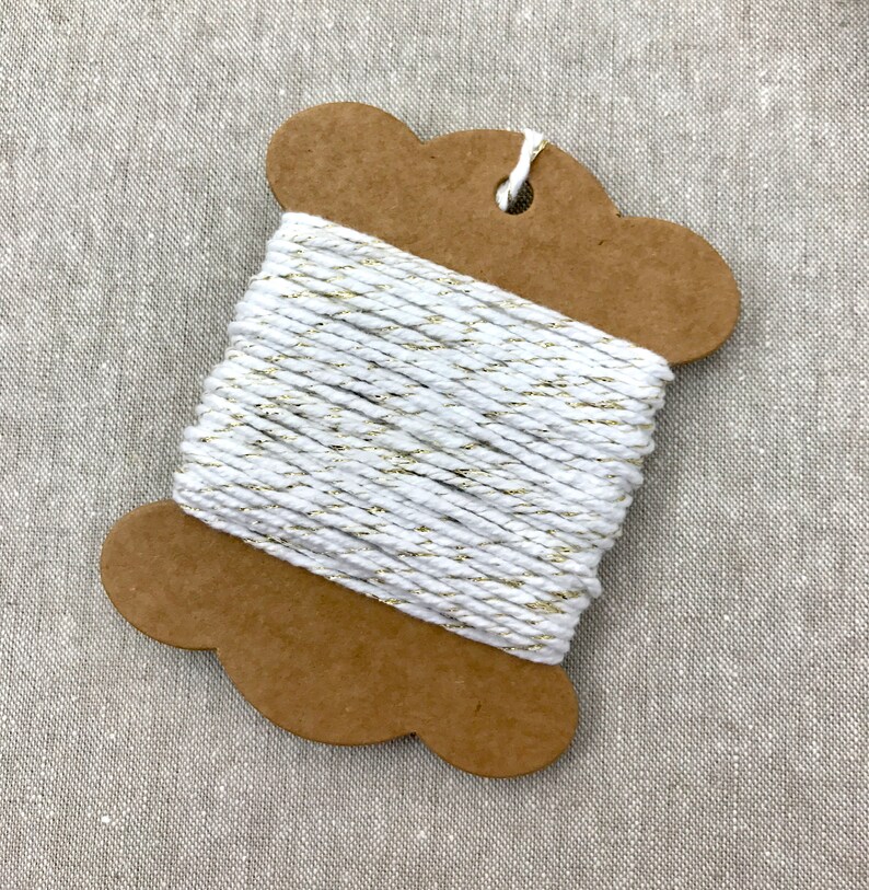 10m Metallic Bakers Twine on Kraft Card Bobbin Silver | Etsy UK