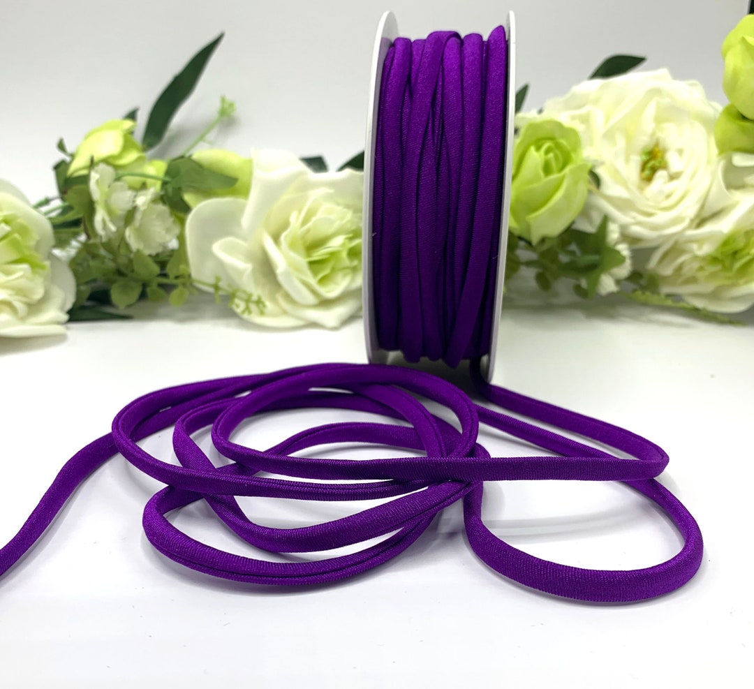Purple Spaghetti Elastic for Swimwear, 5mm Round Elastic for Bikini ...