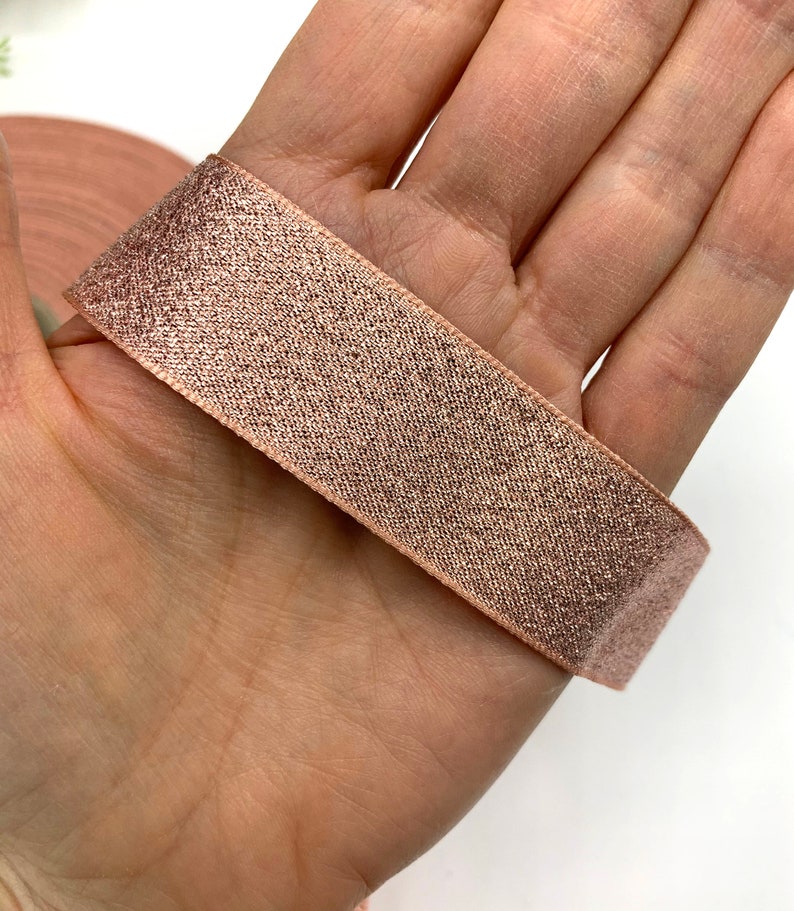 Rose Gold Ribbon rustic rose gold lame trim 5 widths from | Etsy