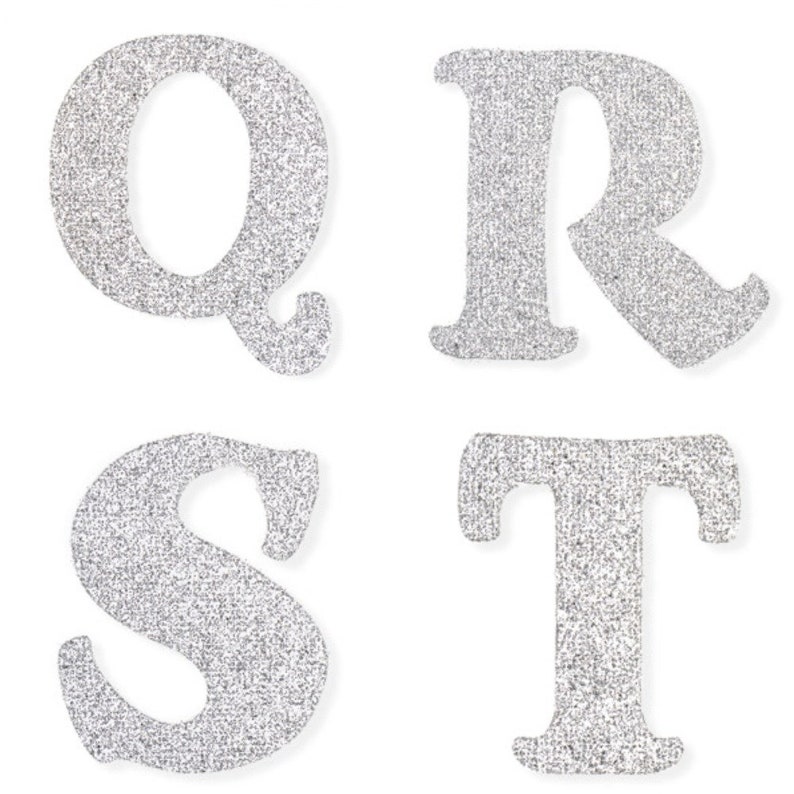 Silver Glitter Letter Stickers - Self Adhesive Peel off Alphabet ...